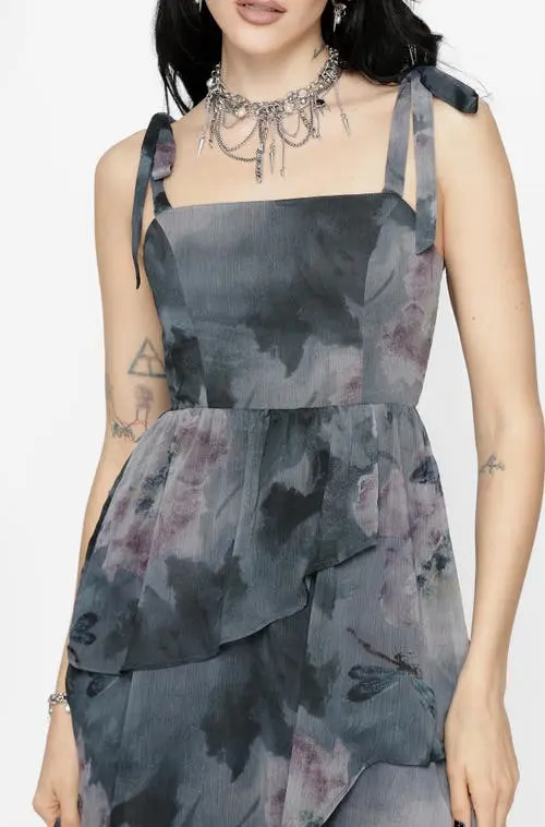 DISTURBIA Ophelie Chiffon Tiered Maxi Dress