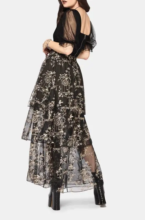 DISTURBIA Stellar Vine Split Tiered Tulle Skirt