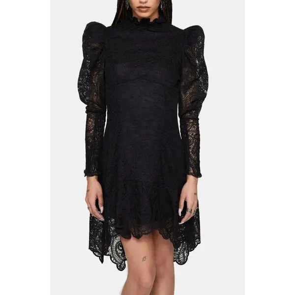 DISTURBIA Lyra High Neck Lace Mini Dress