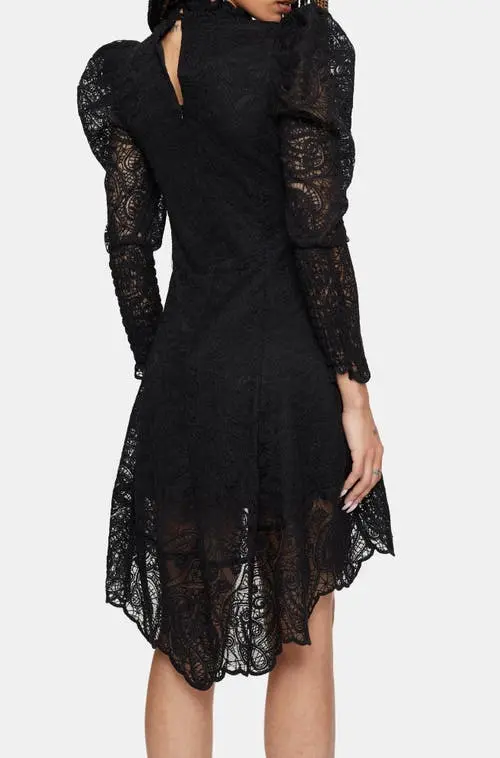 DISTURBIA Lyra High Neck Lace Mini Dress