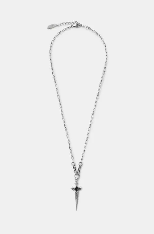 DISTURBIA Sterling Sword Pendant Necklace