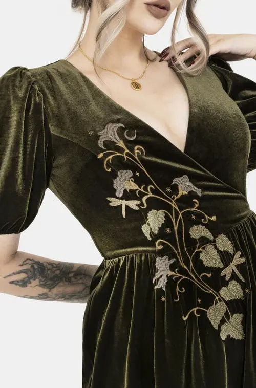 DISTURBIA Noura Floral Dragonfly Midaxi Dress
