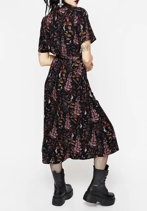 DISTURBIA Foxglove Midi Shirt Dress
