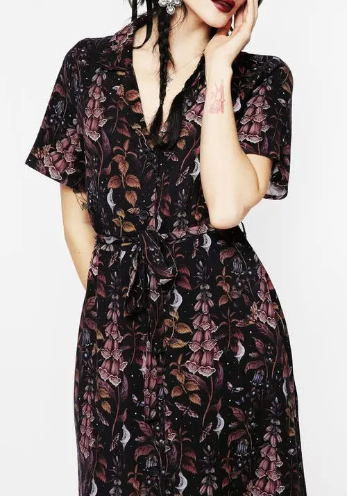 DISTURBIA Foxglove Midi Shirt Dress