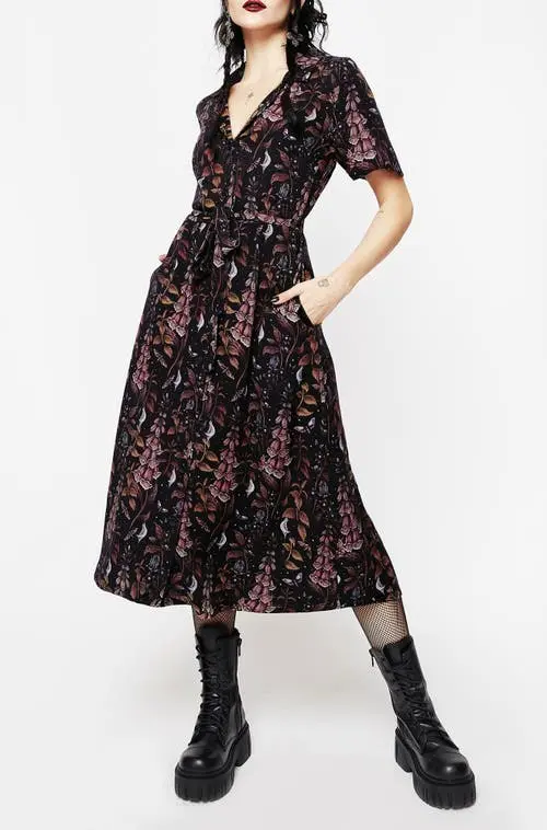 DISTURBIA Foxglove Midi Shirt Dress