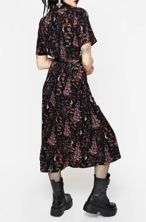 DISTURBIA Foxglove Midi Shirt Dress