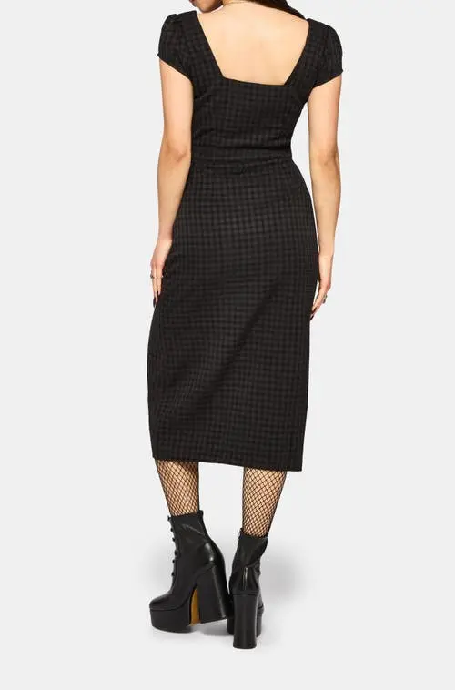 DISTURBIA Ziggy Check Cut Out Midaxi Dress