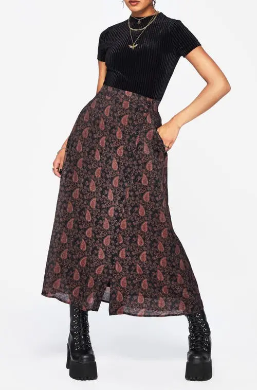 DISTURBIA Isola Button Up Midaxi Skirt