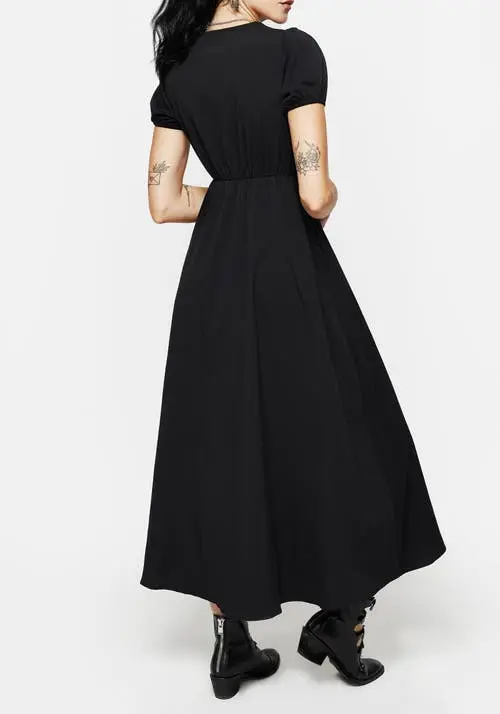 DISTURBIA Taissa Lace Button Up Midaxi Dress