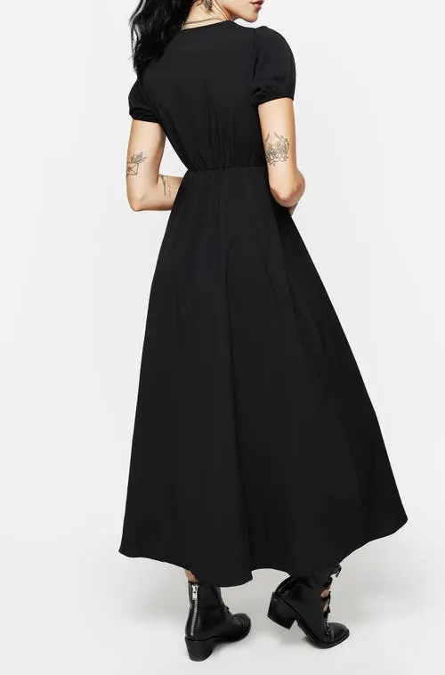 DISTURBIA Taissa Lace Button-up Midi Dress