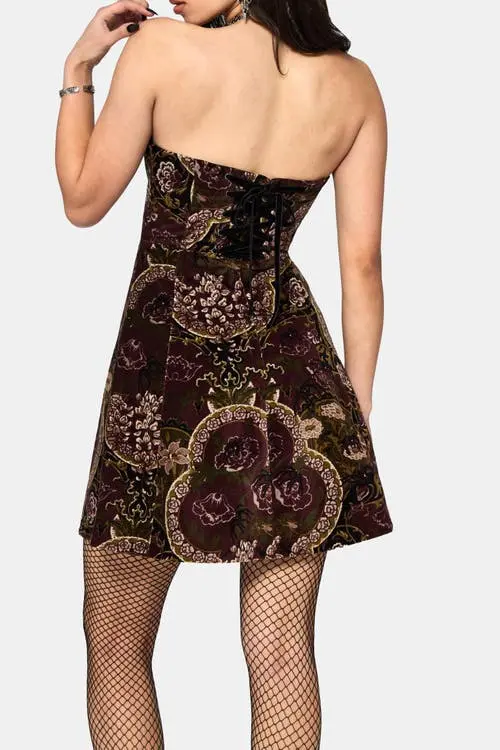 DISTURBIA Effie Baroque Strapless Mini Dress