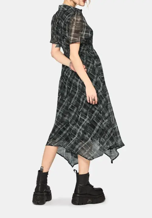DISTURBIA Rhoswen Checked Midaxi Shirt Dress