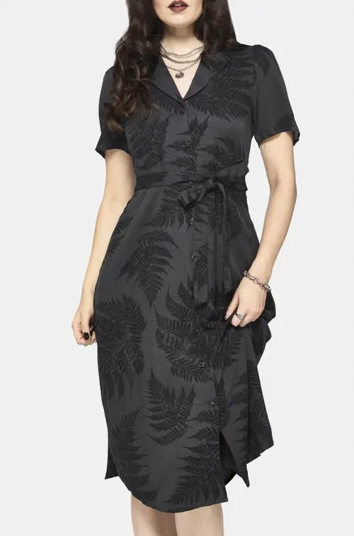 DISTURBIA Ruin Fern Button Midi Shirt Dress