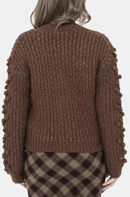 DISTURBIA Isla Chunky Embroidered Knit Cardigan
