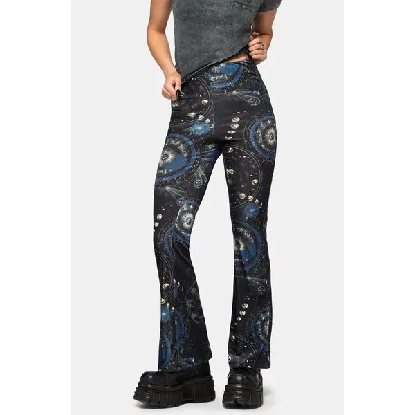 DISTURBIA Celestial Velour Flare Trousers