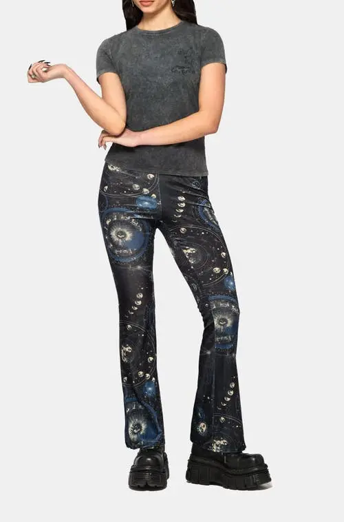 DISTURBIA Celestial Velour Flare Trousers