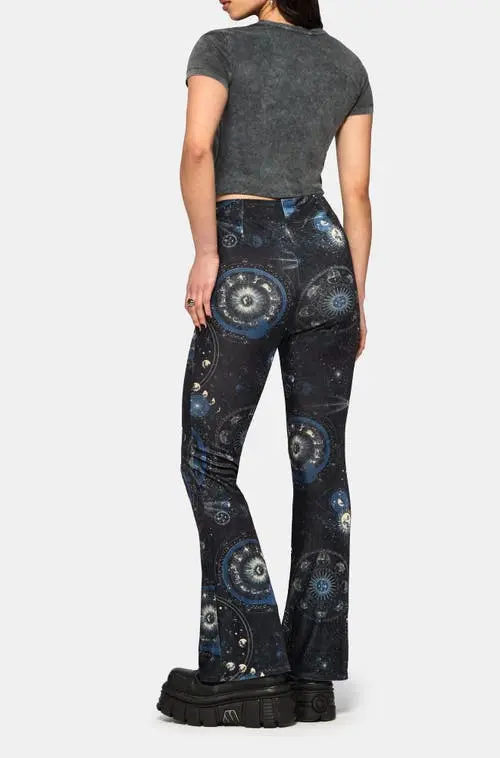 DISTURBIA Celestial Velour Flare Trousers