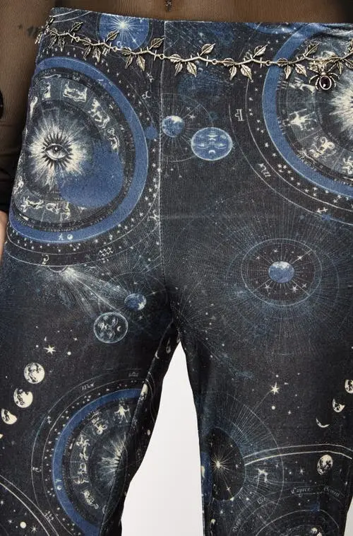 DISTURBIA Celestial Velour Flare Trousers