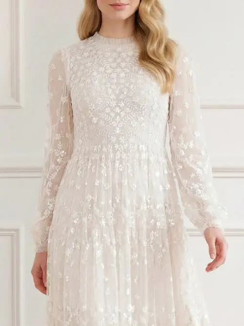 NEEDLE & THREAD Clover Long Sleeve Maxi Gown