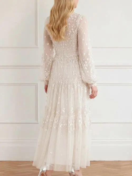 NEEDLE & THREAD Clover Long Sleeve Maxi Gown
