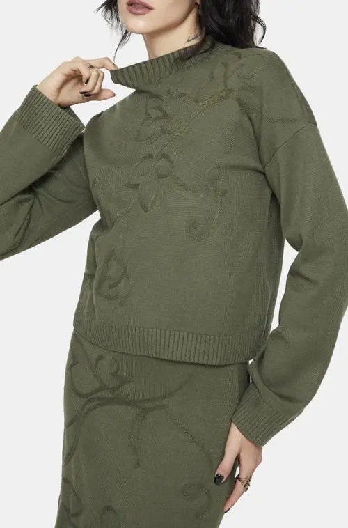 DISTURBIA Elixir Branch Detail Knit Sweater