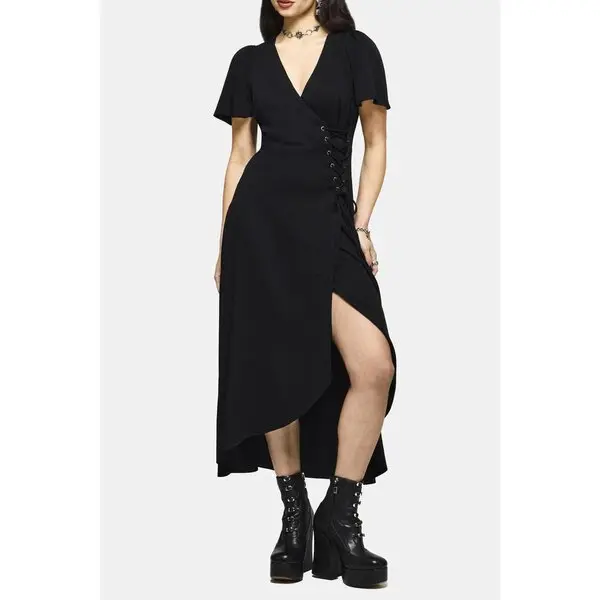 DISTURBIA Sableine Wrap Midaxi Dress