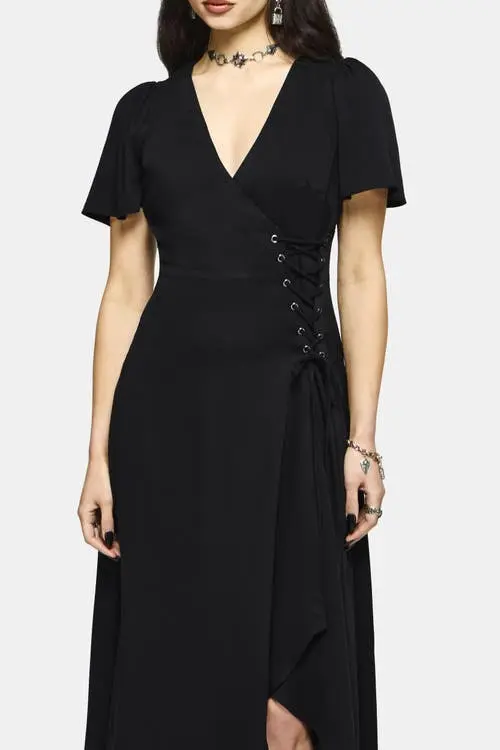 DISTURBIA Sableine Wrap Midaxi Dress