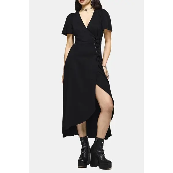 DISTURBIA Sableine Wrap Midaxi Dress
