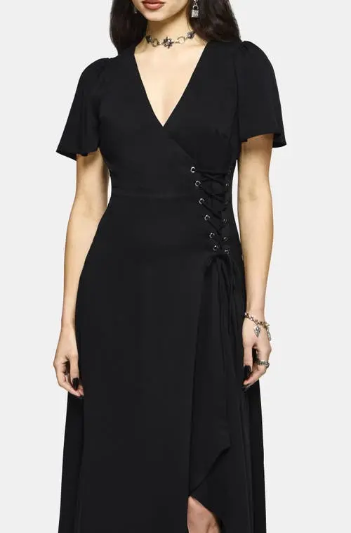 DISTURBIA Sableine Wrap Midaxi Dress