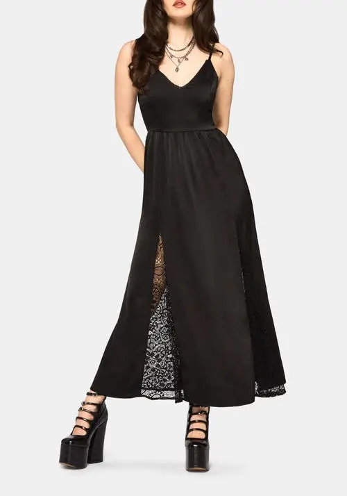 DISTURBIA Cami Lace Godet Maxi Dress