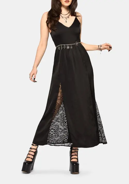 DISTURBIA Cami Lace Godet Maxi Dress
