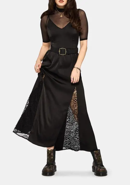 DISTURBIA Cami Lace Godet Maxi Dress