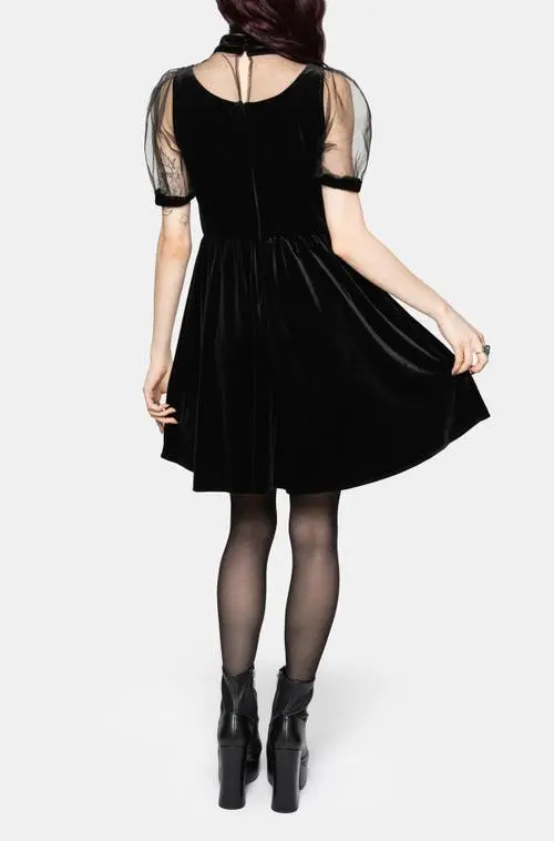 DISTURBIA Trixie Velour Mesh Mini Dress