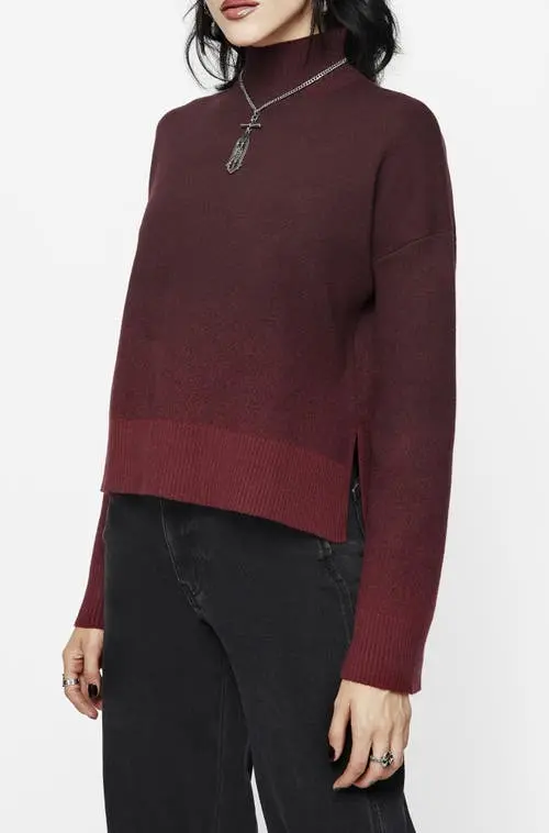 DISTURBIA Nightjar Ombre Knit High Neck Sweater