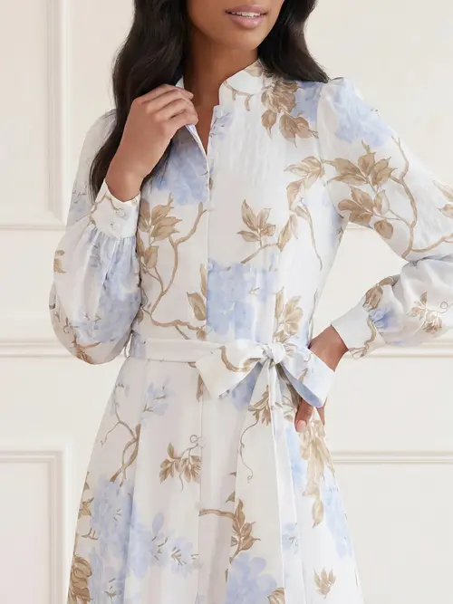 NEEDLE & THREAD Wisteria Jacquard Shirt Dress