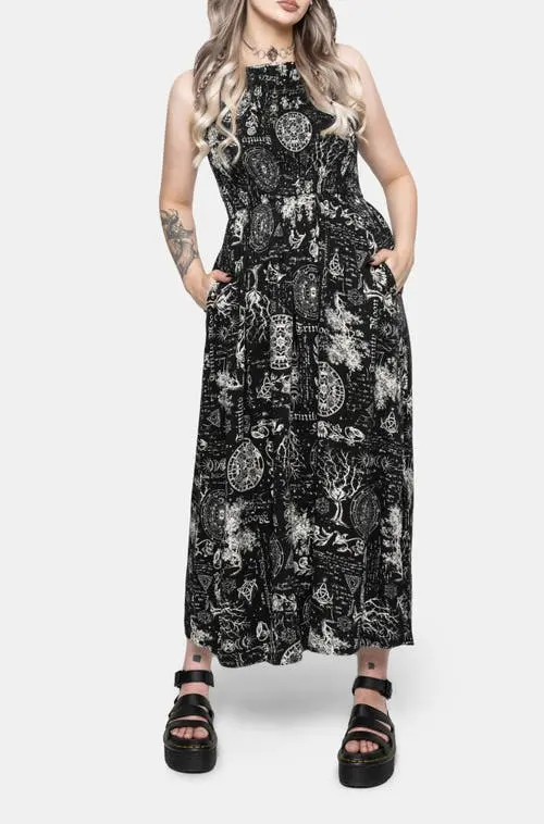 DISTURBIA Trinity Moon Halterneck Midaxi Dress