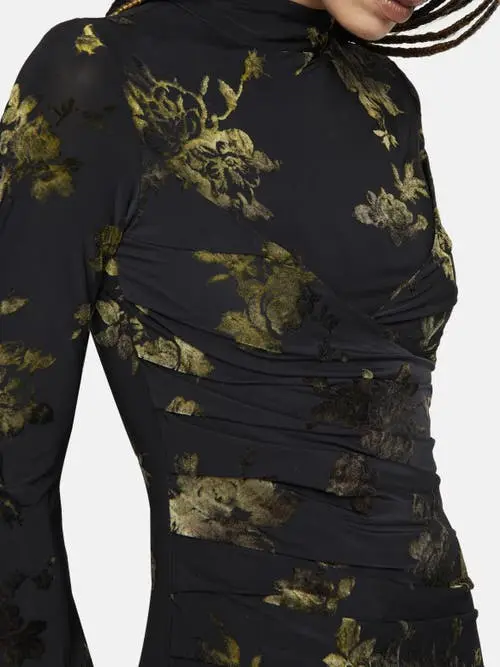 DISTURBIA High-neck Maxi Dress