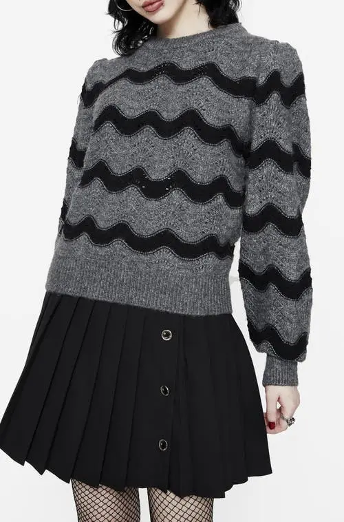 DISTURBIA Nave Stripe Knit Sweater