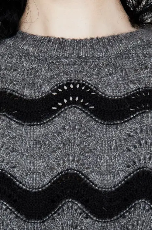 DISTURBIA Nave Stripe Knit Sweater