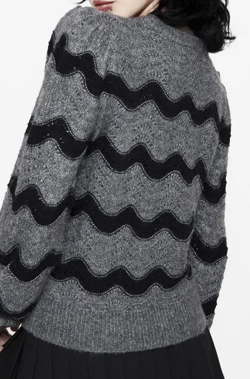 DISTURBIA Nave Stripe Knit Sweater