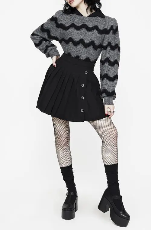 DISTURBIA Nave Stripe Knit Sweater