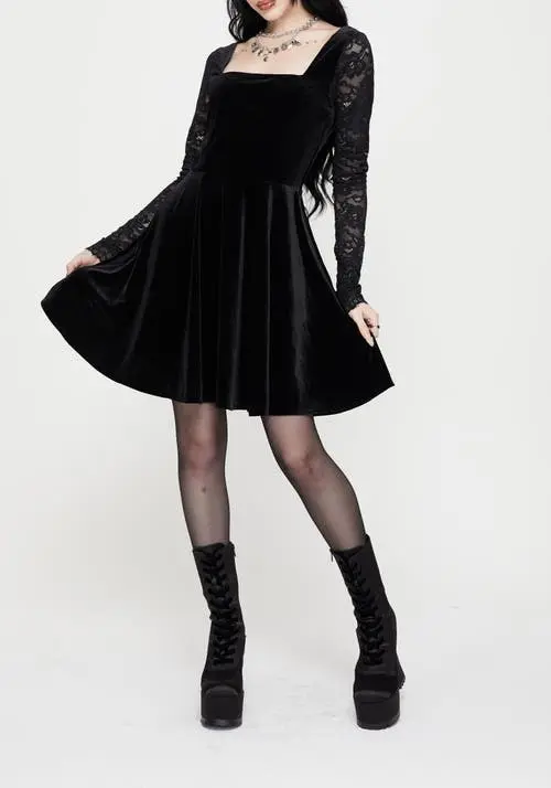 DISTURBIA Long Sleeve Flared Mini Dress
