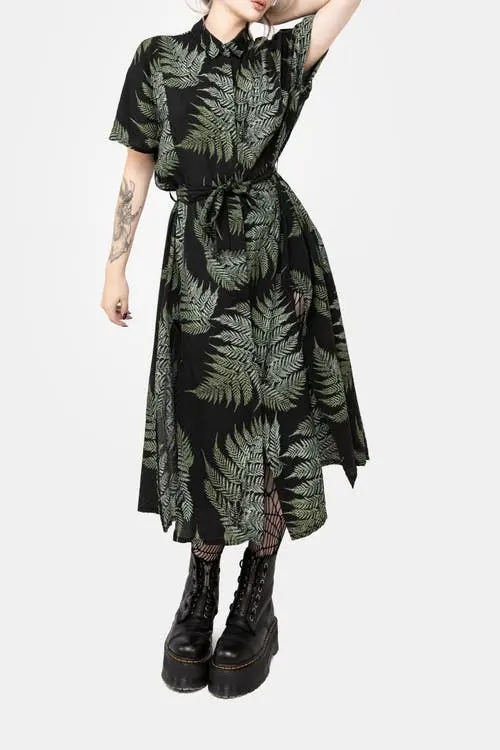 DISTURBIA Fern Midi Shirt Dress