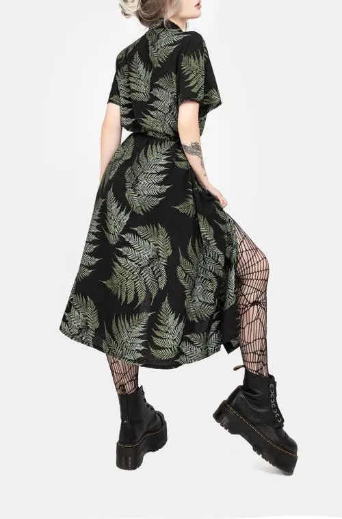 DISTURBIA Fern Print Shirt Dress