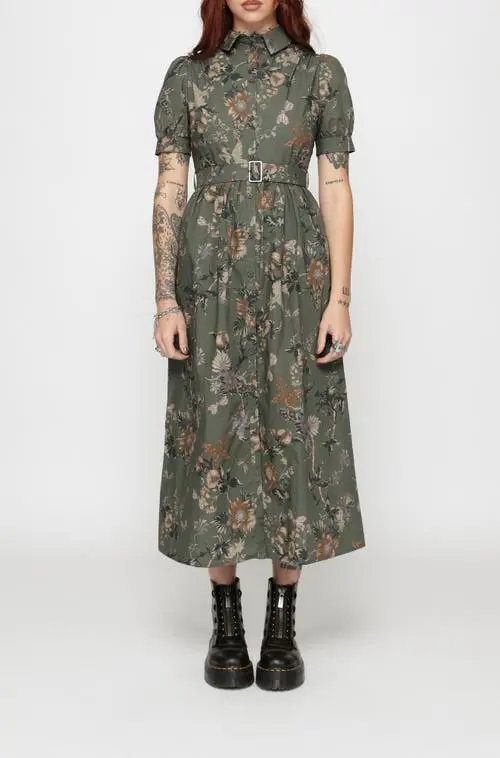 DISTURBIA Poison Eden Midi Shirt Dress