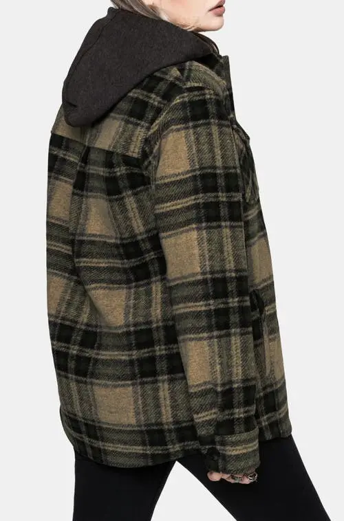 DISTURBIA Trellis Plaid Shirt Jacket