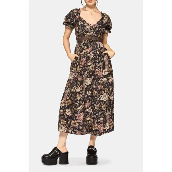 DISTURBIA Short Sleeve Midi Dress