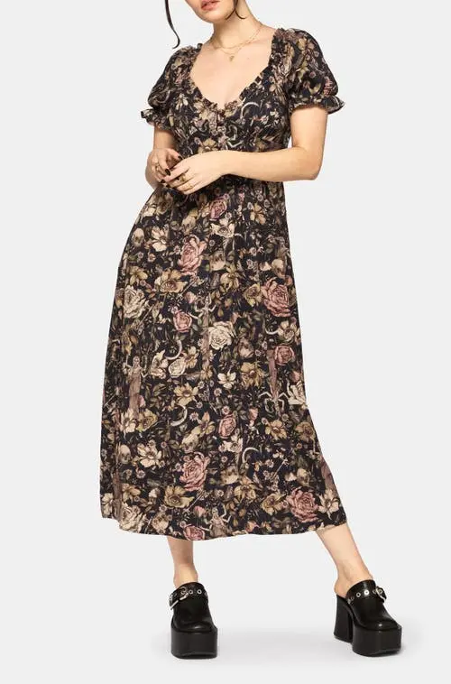 DISTURBIA Short Sleeve Midi Dress