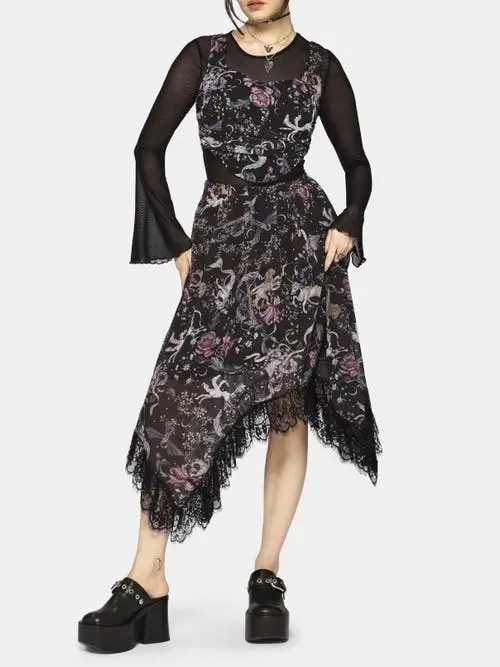 DISTURBIA Merunicorn Enchanted Forest Midi Skirt