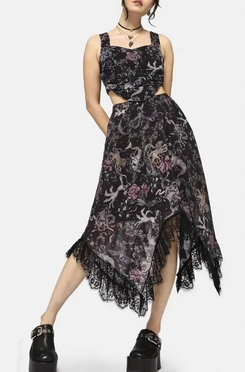 DISTURBIA Merunicorn Enchanted Forest Midi Skirt
